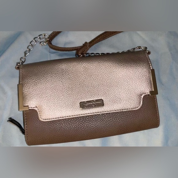 Jessica Simpson | Bags | Jessica Simpson Metallic Brown Tricolor Chain ...